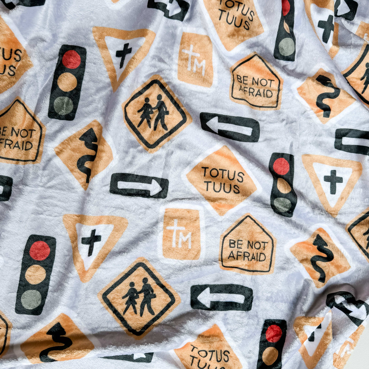 JPII Minky Blanket with Road Signs Design for Comfort