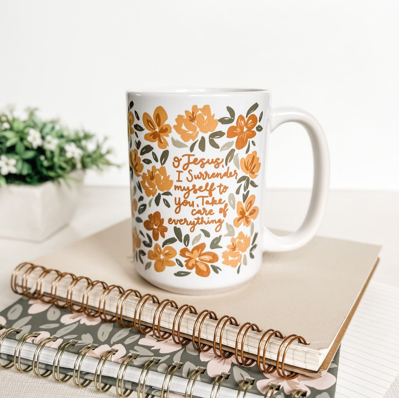Surrender Prayer Floral Mug – The Little Rose Shop